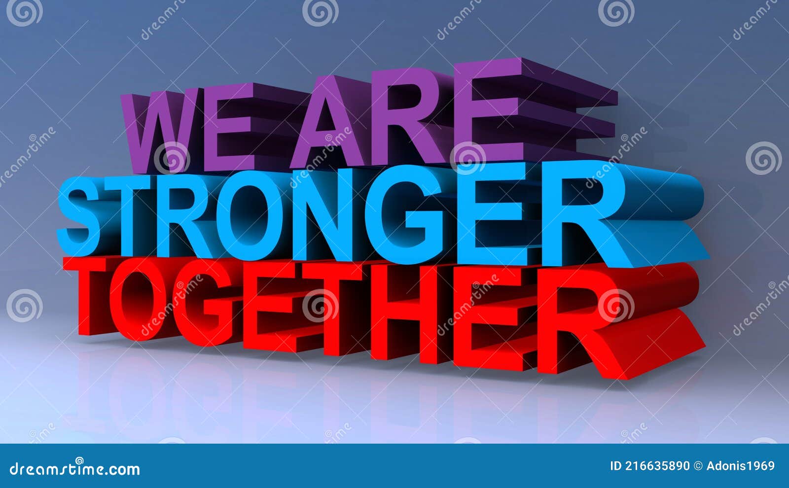 We are Stronger Together on Blue Stock Illustration - Illustration of ...