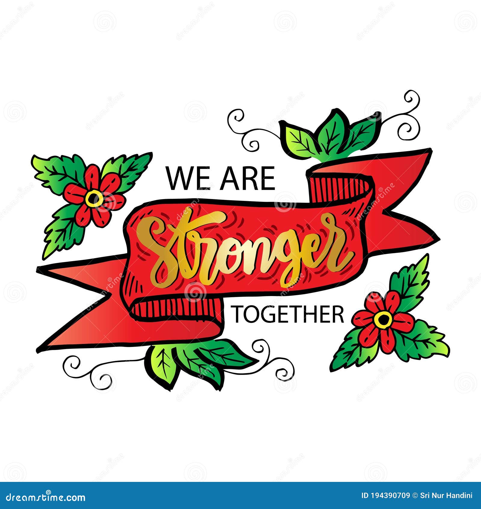 We are stronger together. stock vector. Illustration of concept - 194390709
