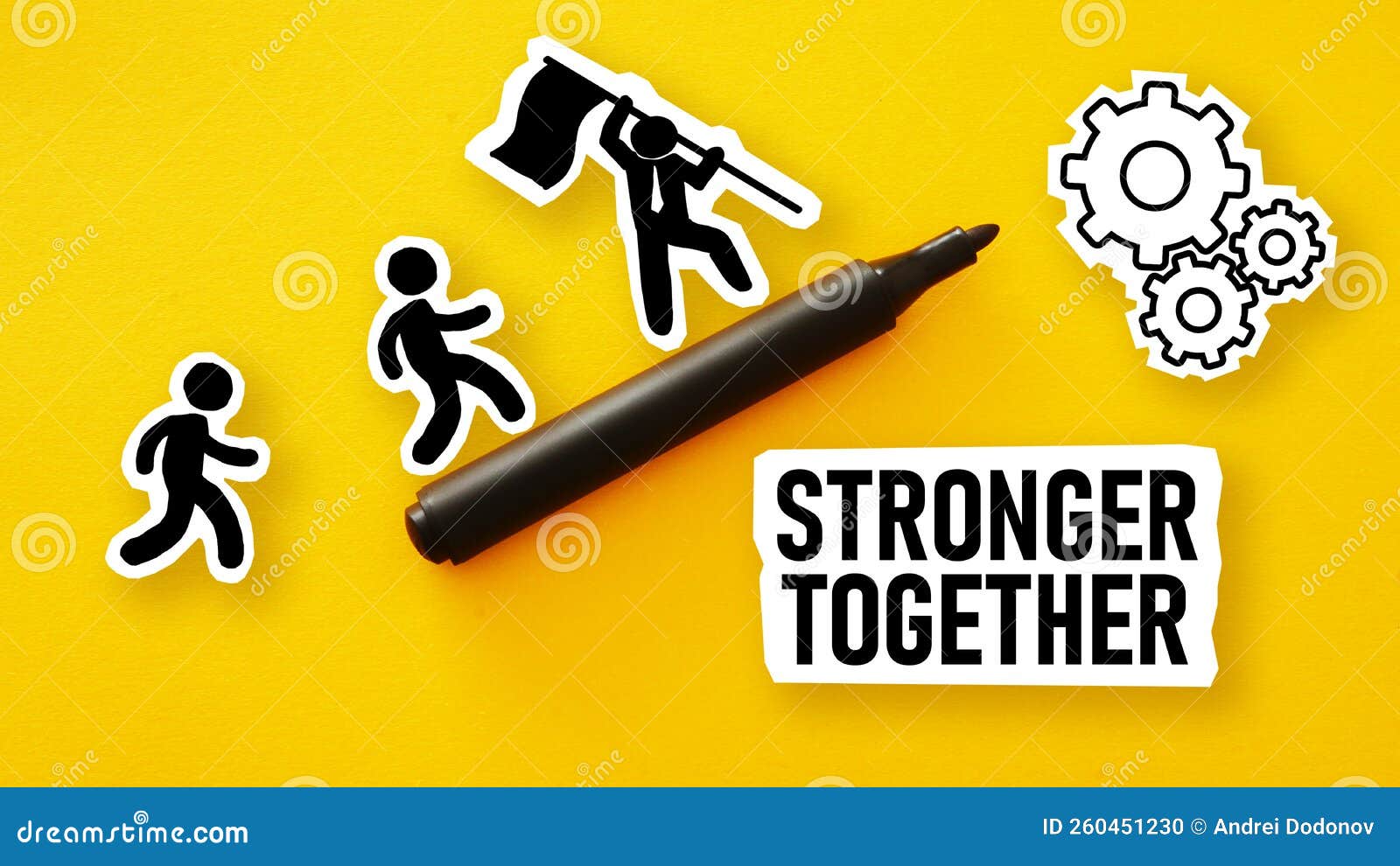Stronger Together is Shown Using the Text Stock Photo - Image of ...