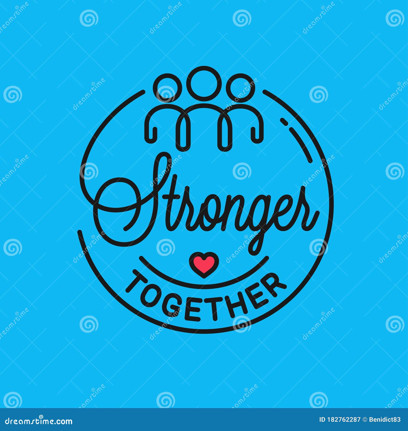 Stronger Together . Vector Is Quote Linear Concept | CartoonDealer.com ...