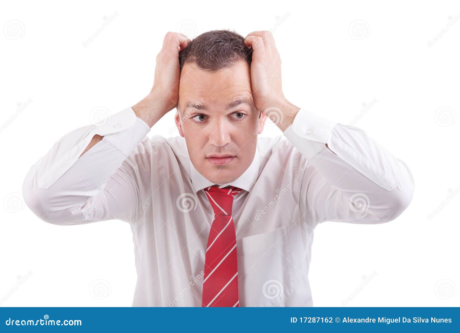 Strongly Afflicted Business Man,with Hands on Head Stock Photo - Image ...