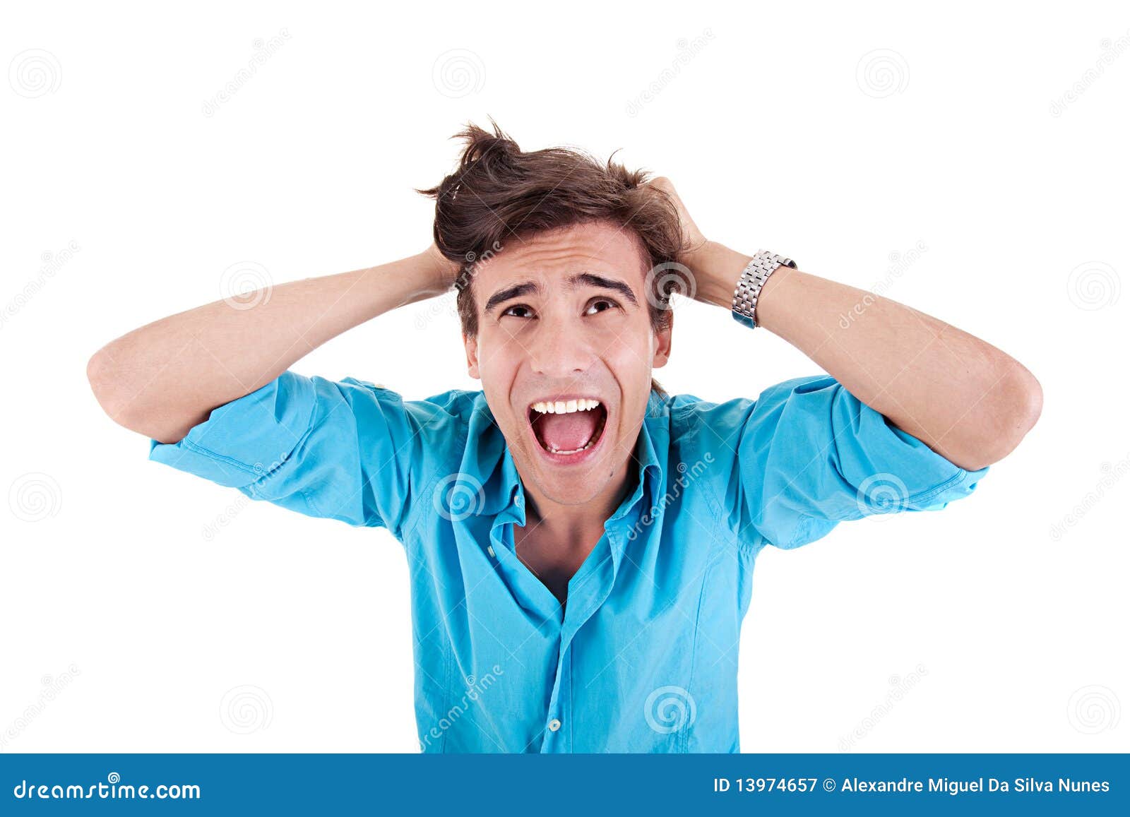 Strongly Afflicted Young Man, Screaming Royalty Free Stock Photography ...
