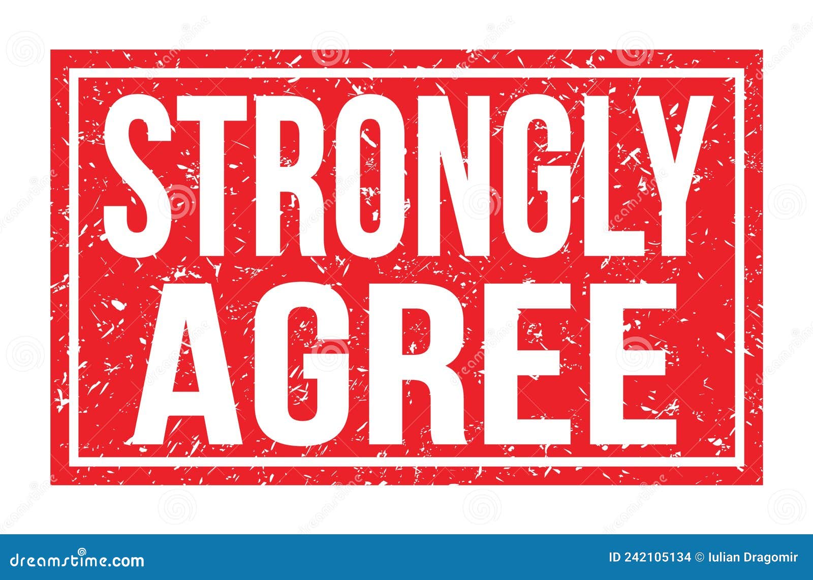 STRONGLY AGREE, Words on Red Rectangle Stamp Sign Stock Illustration ...