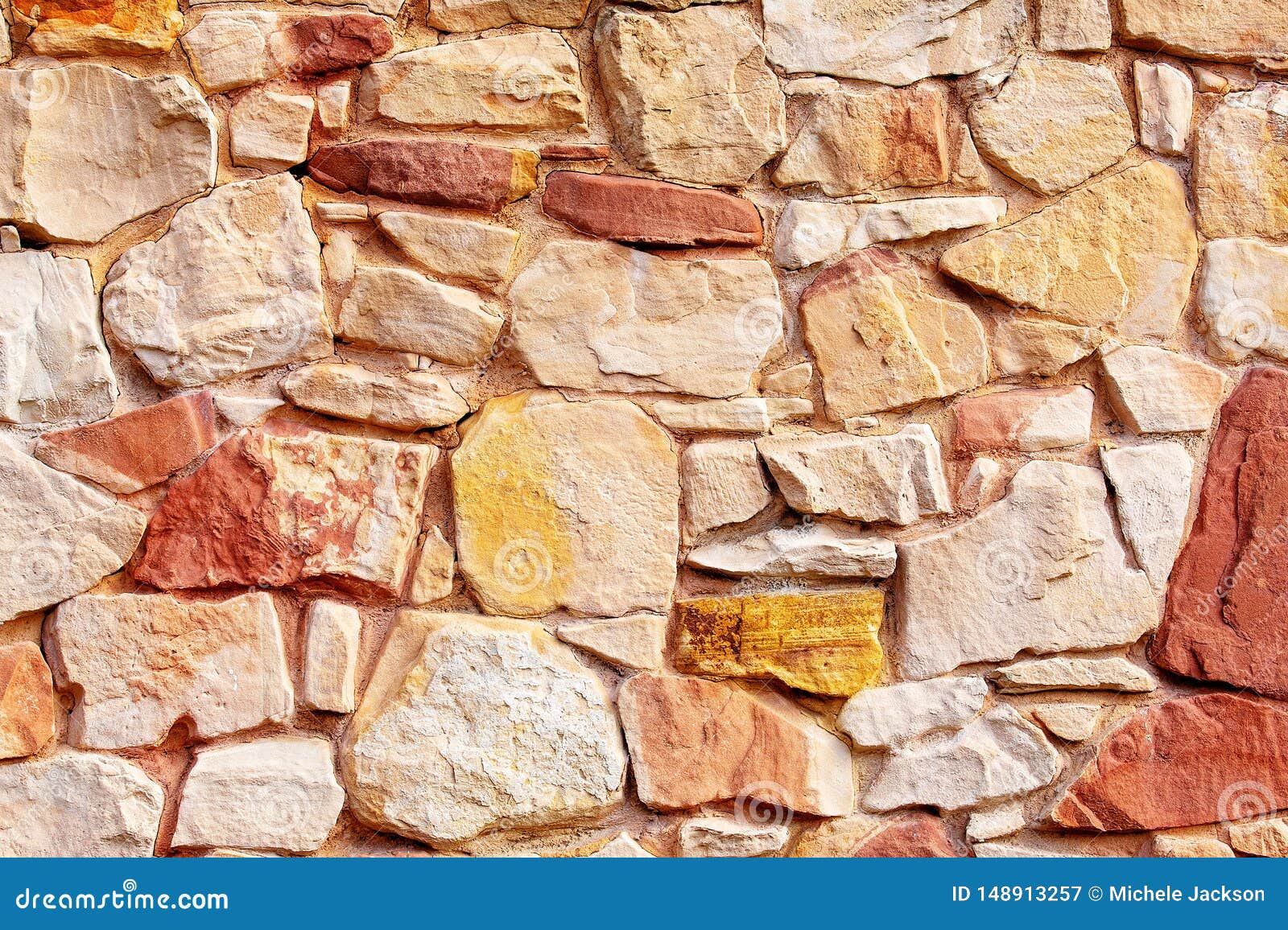 A Strongly Built Textural Stone Wall Stock Image - Image of grain ...