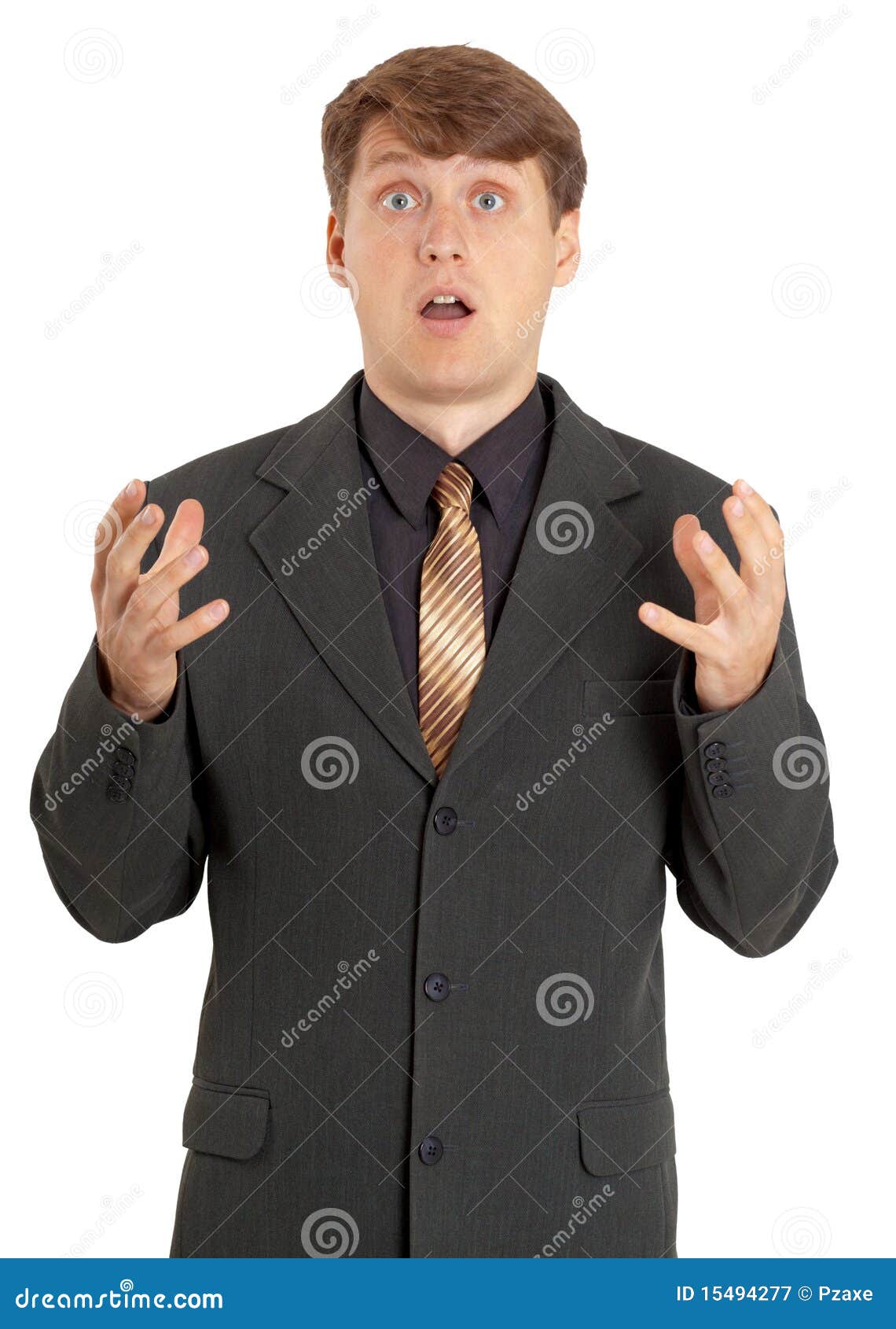 Strongly Scared and Confused Man Stock Image - Image of amazed, fright ...