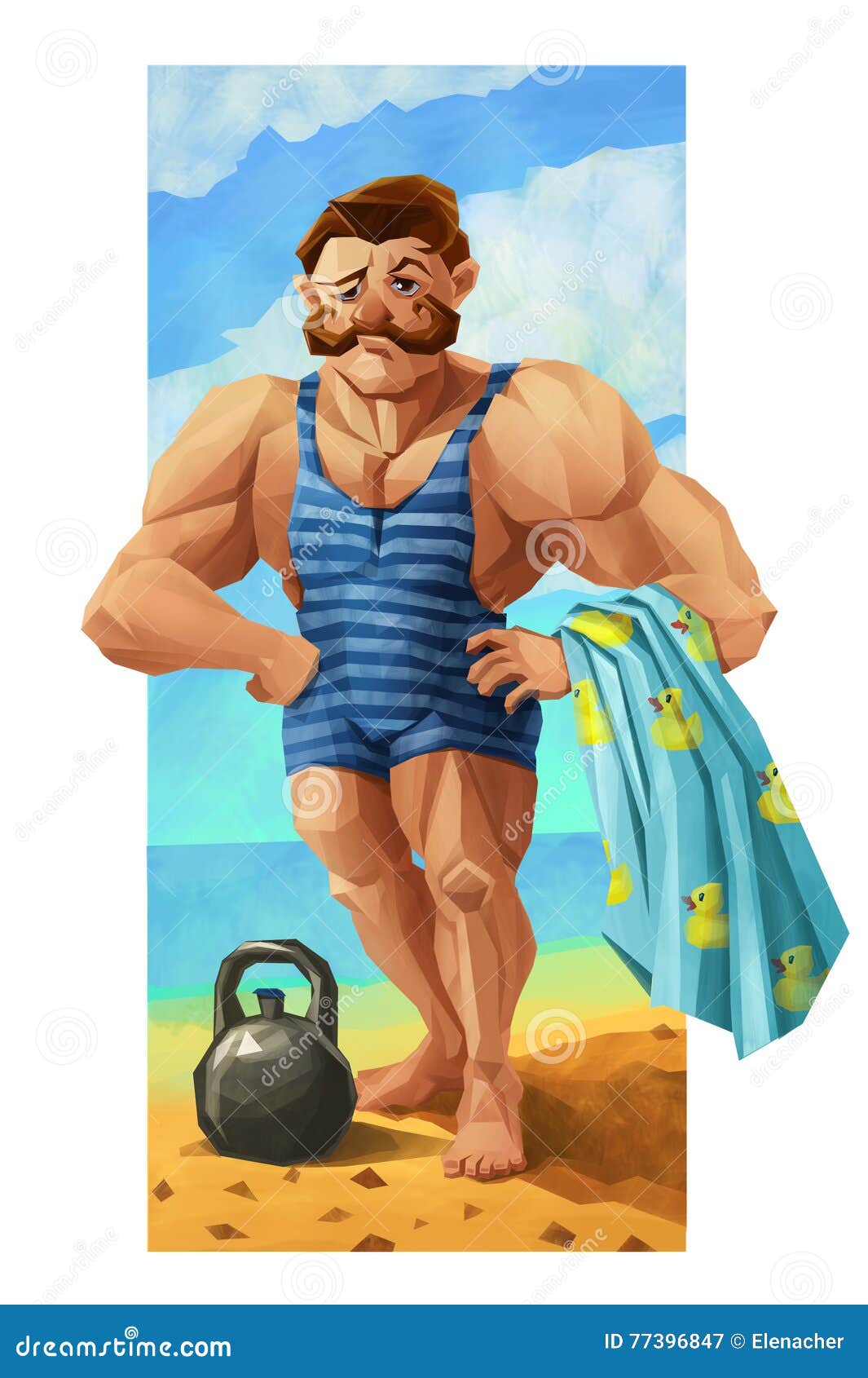 Strongman image stock. Illustration du sable, fuselage - 77396847