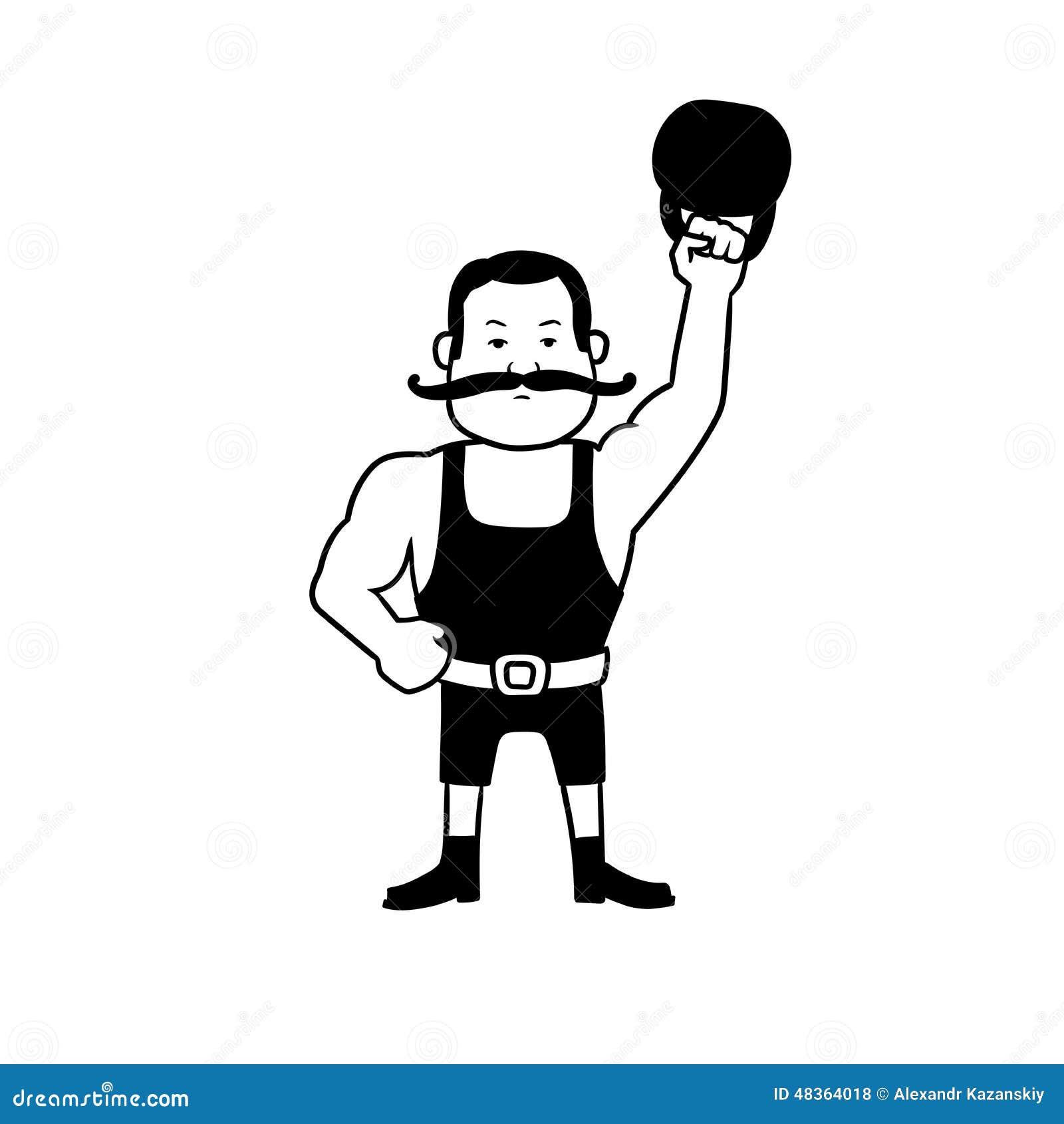 Strongman stock vector. Illustration of mustache, people - 48364018