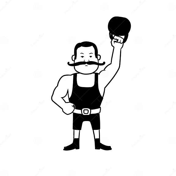 Strongman stock vector. Illustration of mustache, people - 48364018