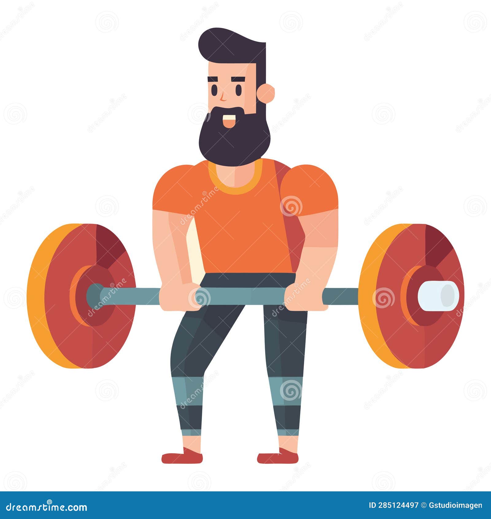 Strongman Lifting Weight. Flat 3d Isometric Vector | CartoonDealer.com ...