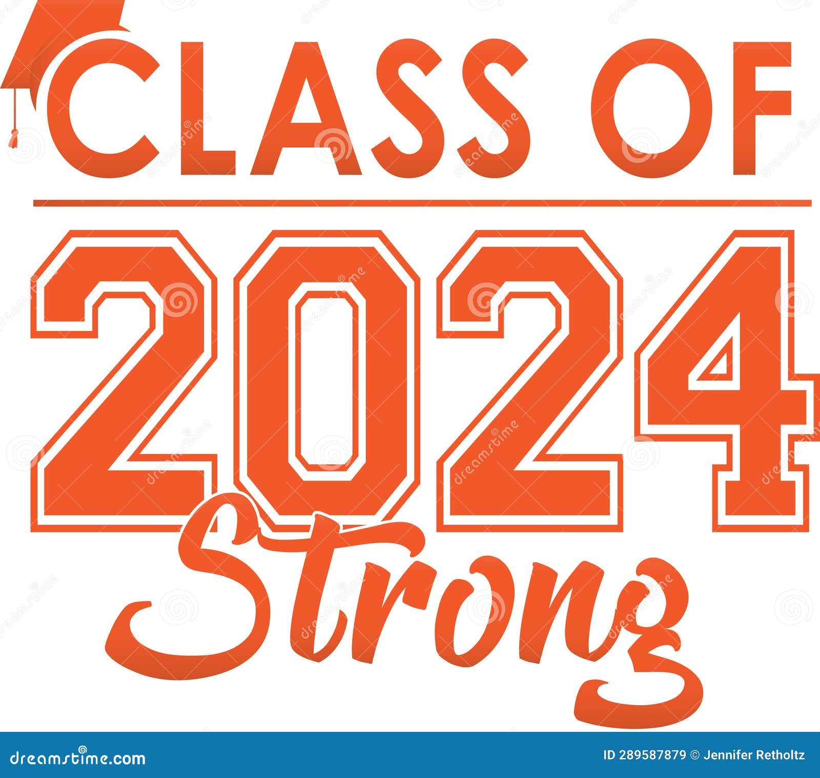 Class of 2024 Strong Orange Stock Illustration - Illustration of ...