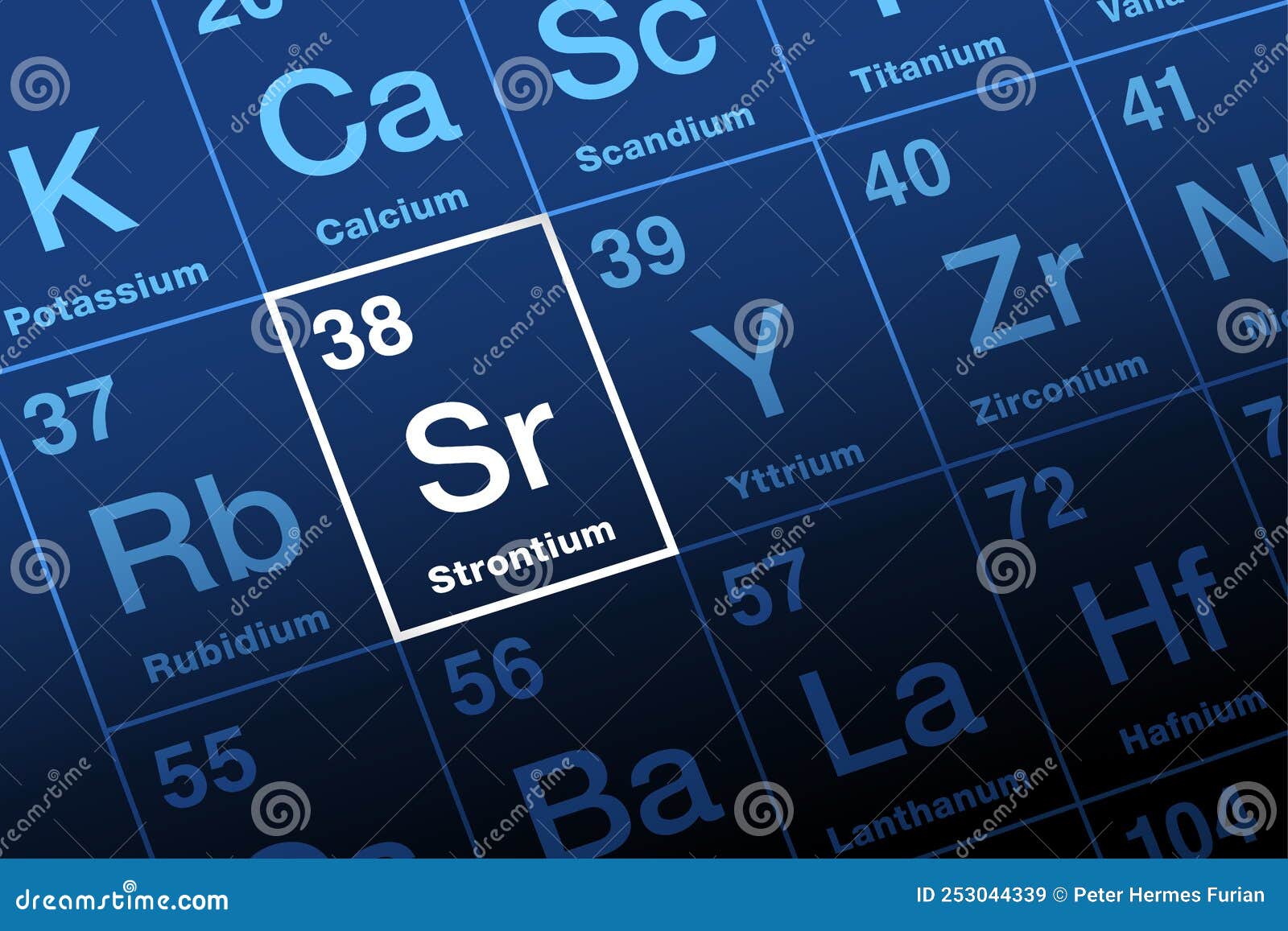 Strontium on Periodic Table of the Elements, with Element Symbol Sr ...
