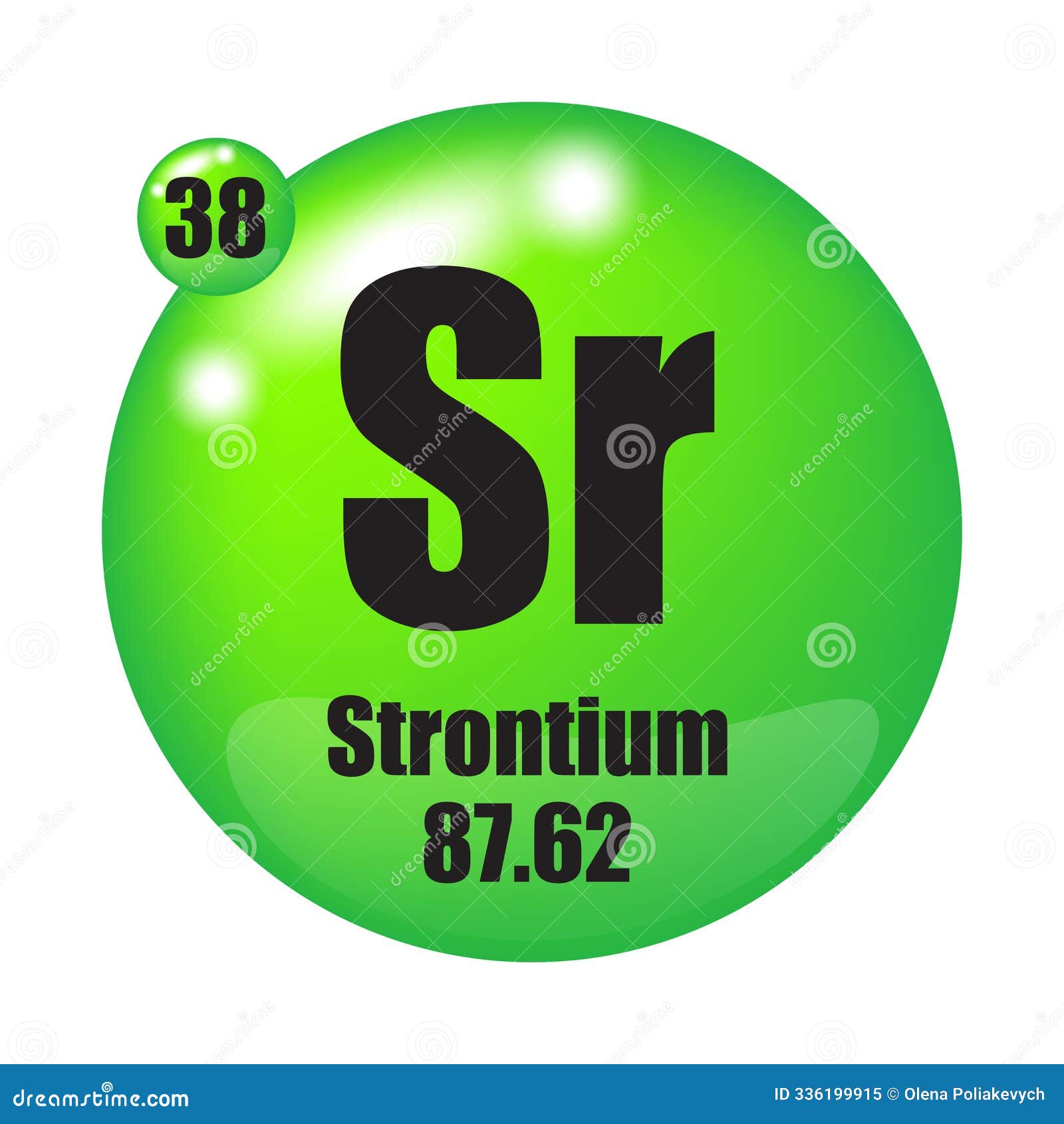 Strontium Icon. Sr Chemical Element. Atomic Number 38. Mass 87.62 ...