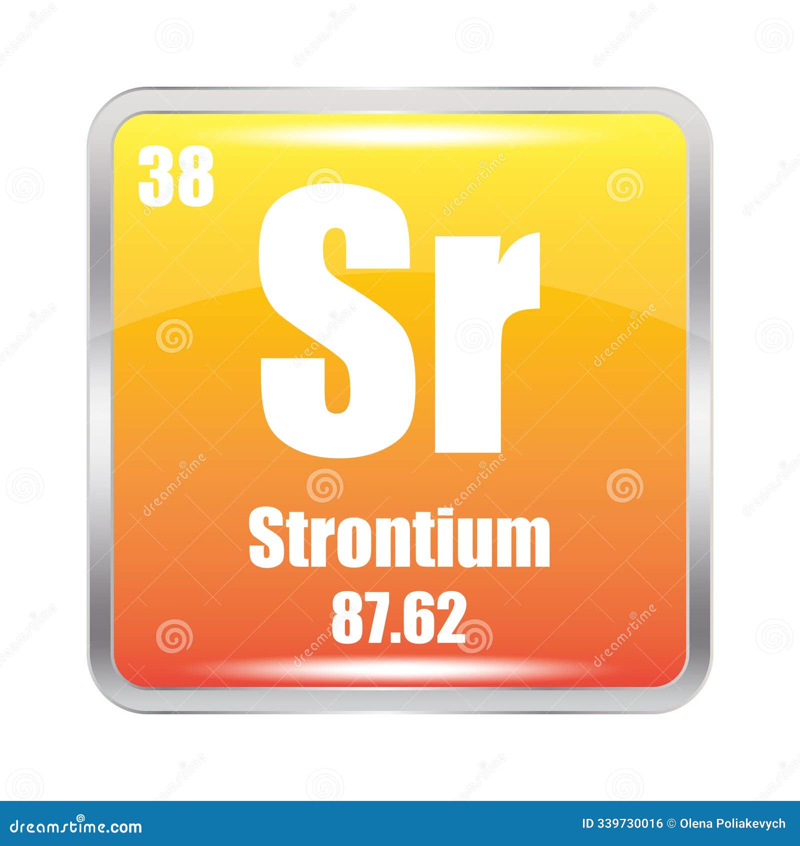 Strontium Icon. Sr Chemical Element. Atomic Number 38. Mass 87.62 ...