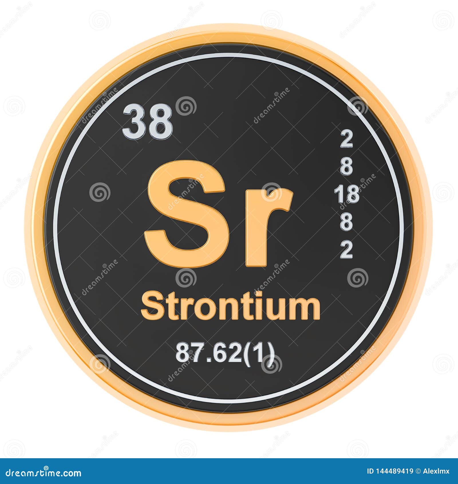 Strontium Sr Chemical Element. 3D Rendering Stock Illustration ...