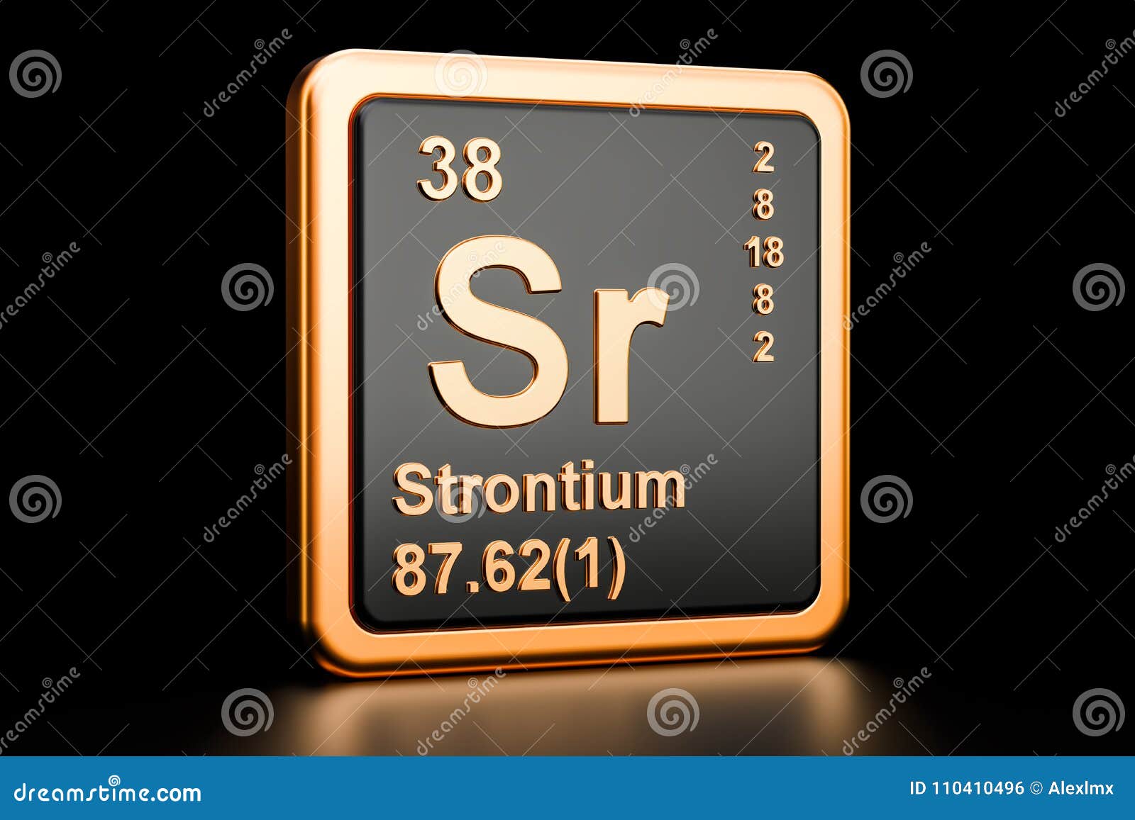Strontium Sr Chemical Element. 3D Rendering Stock Illustration ...