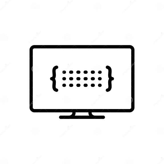 Black Line Icon for Struct, Structure and Computer Stock Vector ...