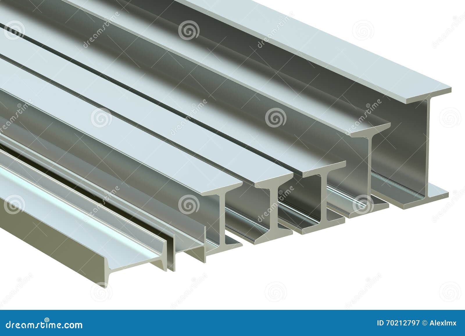 Structural Steel Beam Vector. Wide Flange WF, Channel C, Angle L, WT ...