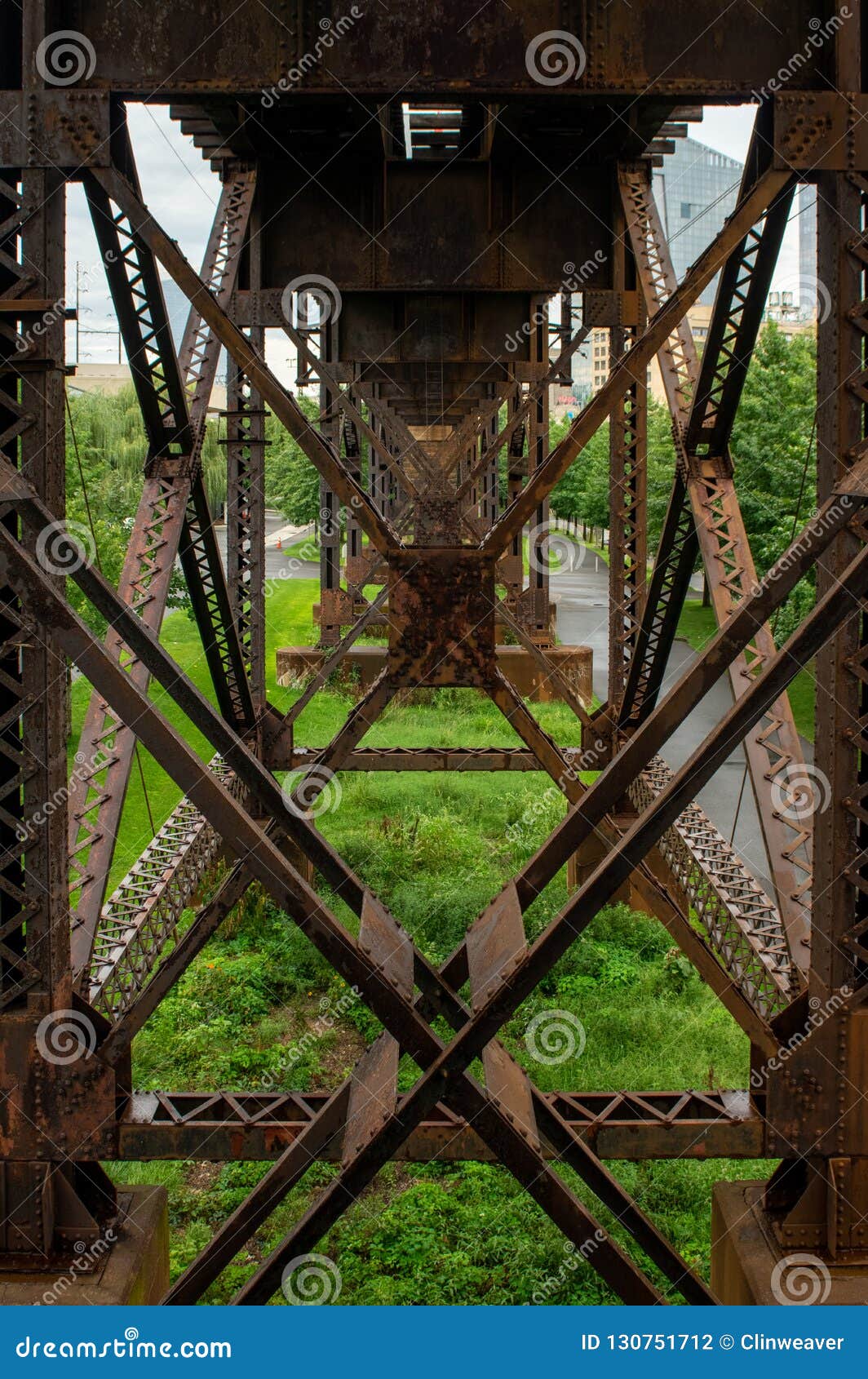 Structural Bracing of Elevated Train Tracks Stock Photo - Image of ...