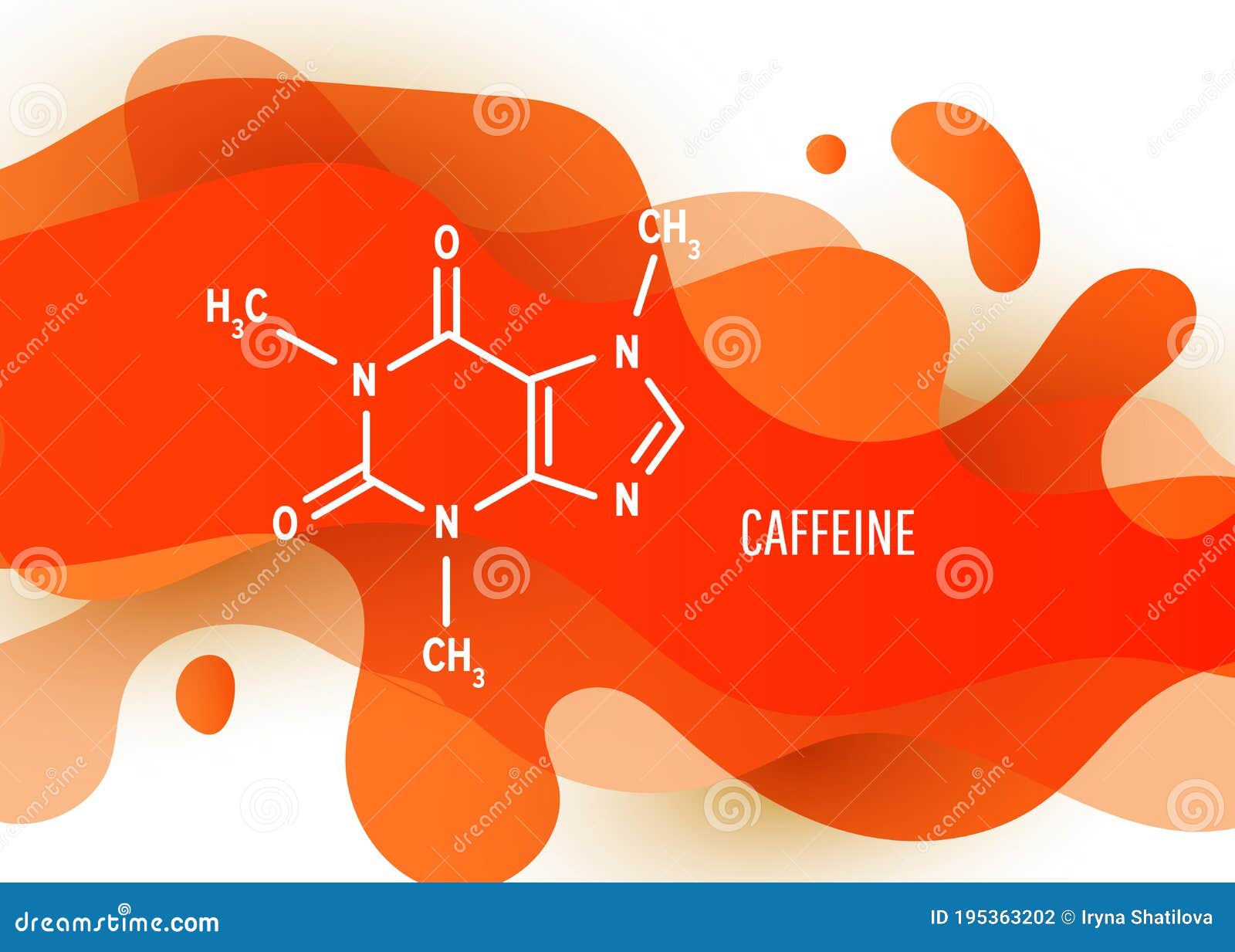 Structural Chemical Formula of Caffeine with Liquid Fluid Gradient ...