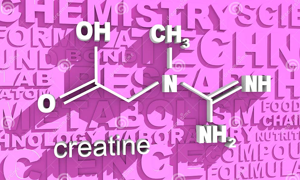 Creatine chemical formula stock illustration. Illustration of ...
