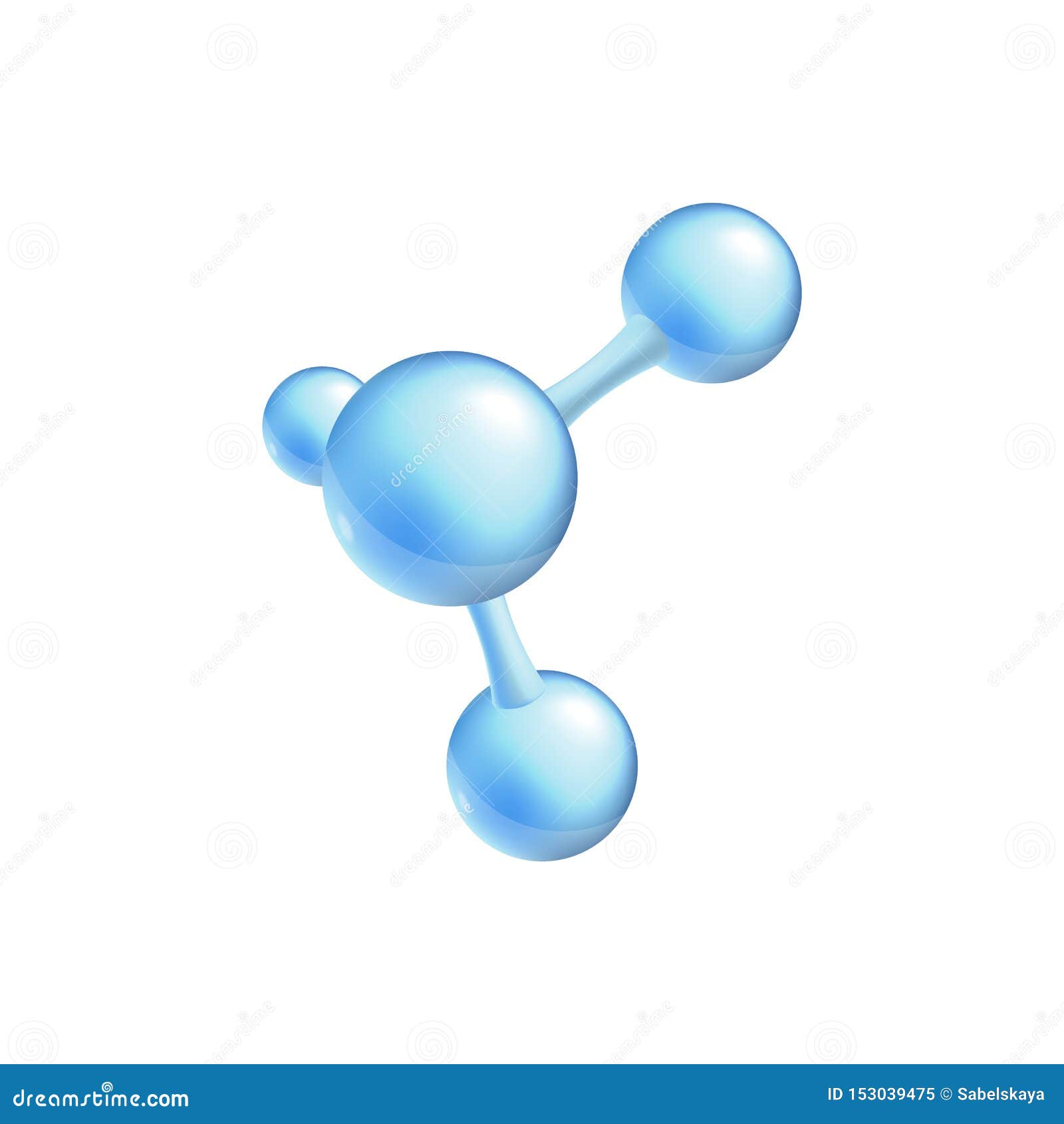 Structural Chemical Formula and 3d Model of a Molecule with Three Atoms ...
