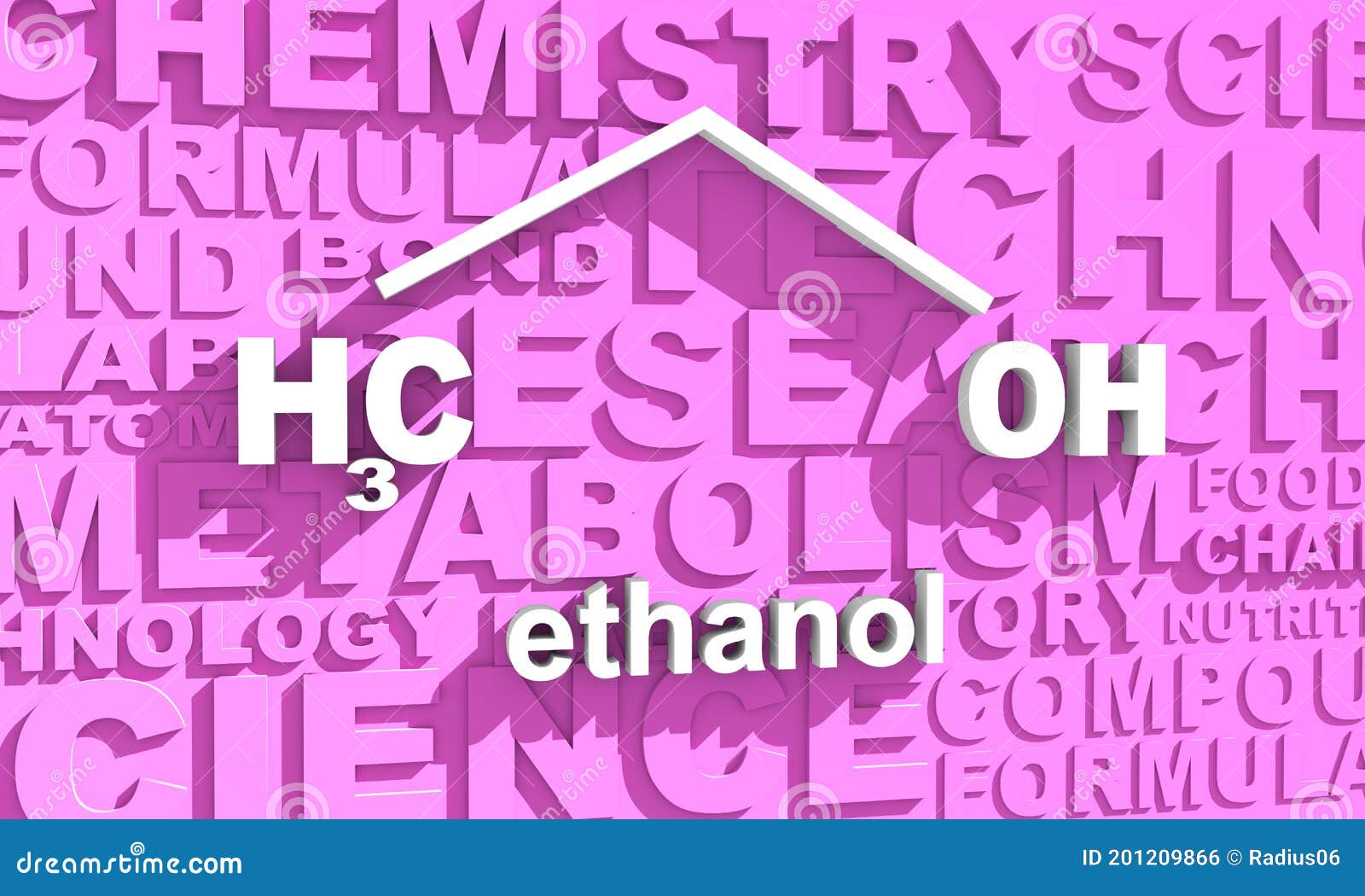 Chemical Formula L of Ethanol Stock Illustration - Illustration of ...