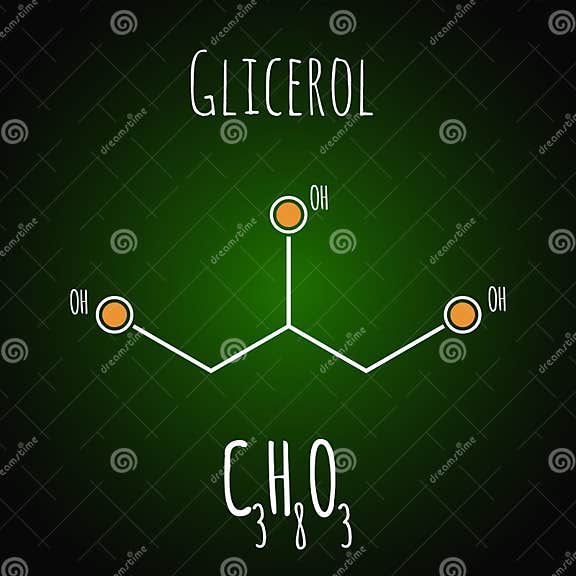 Structural Chemical Formula of Glycerol Molecule, Science Illustration ...