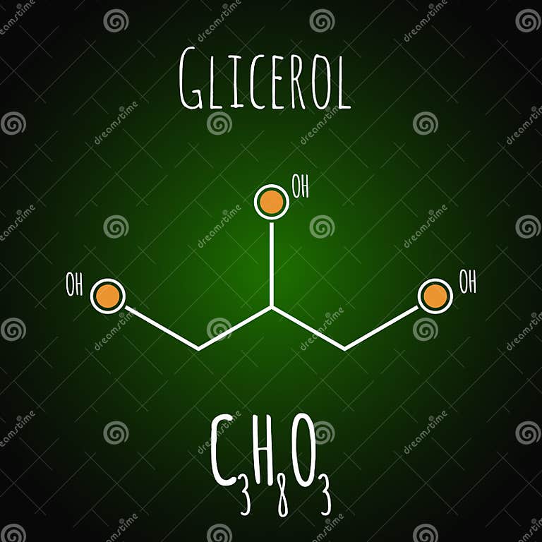 Structural Chemical Formula of Glycerol Molecule, Science Illustration ...