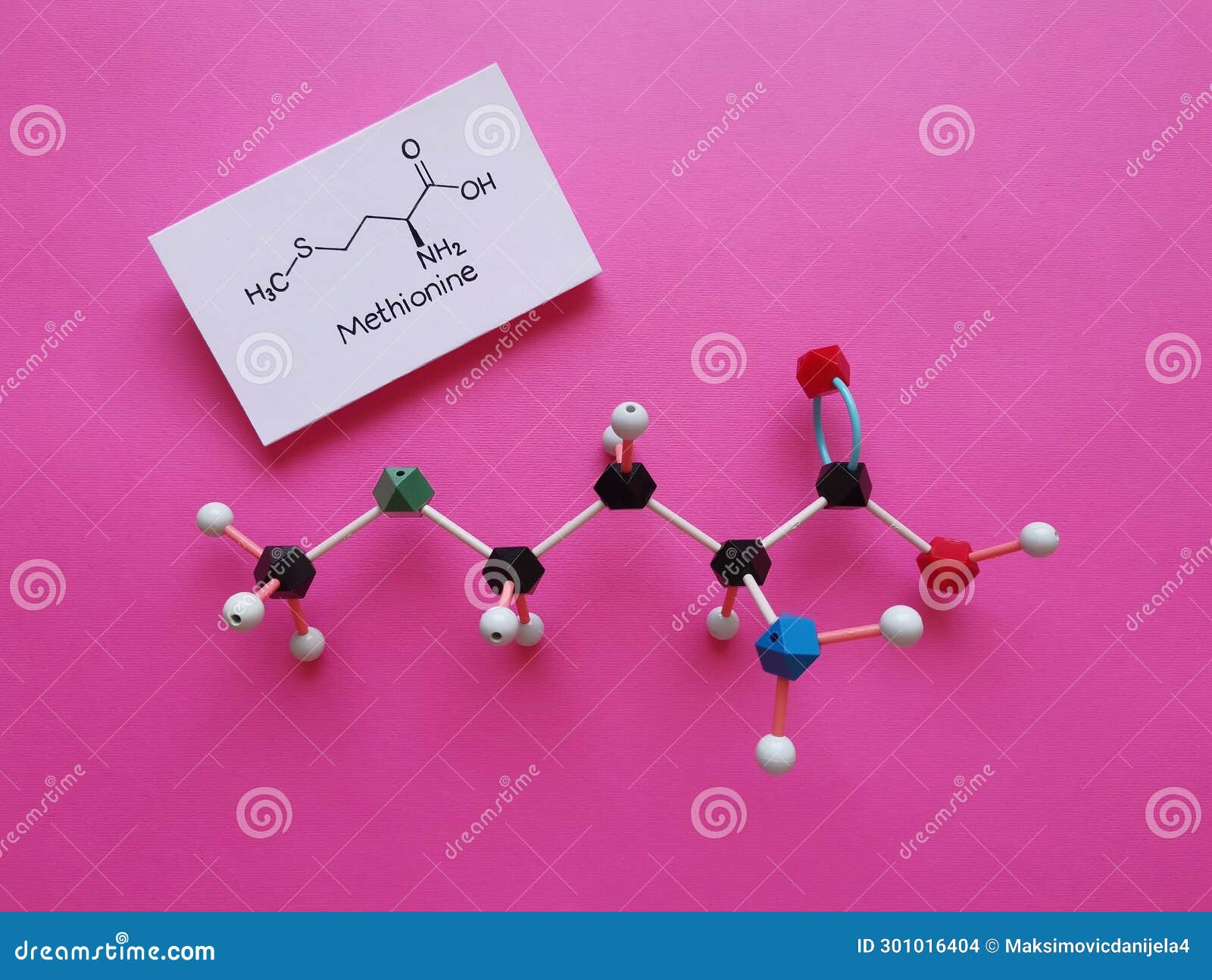 Structural Chemical Formula of Methionine Molecule. Molecular Structure ...