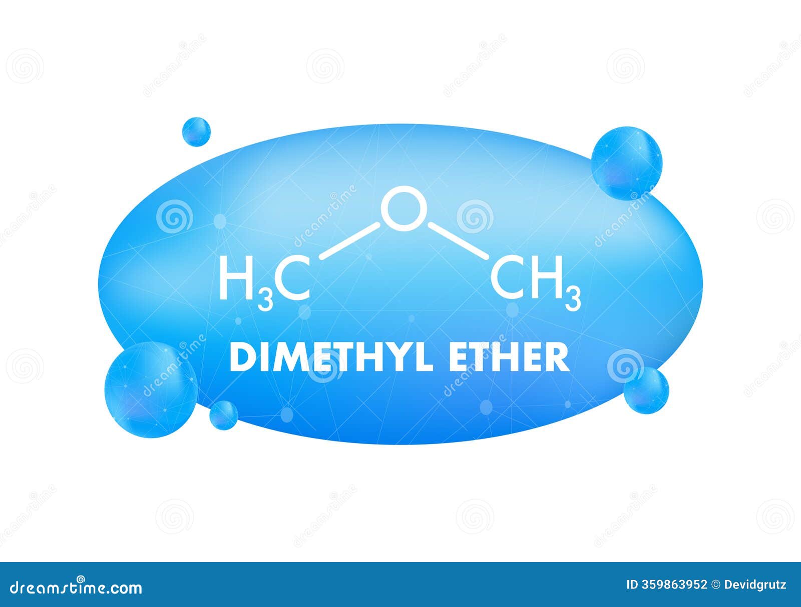Dimethyl Ether Methoxymethane, DME Molecule. 3D Rendering. Atoms Are ...