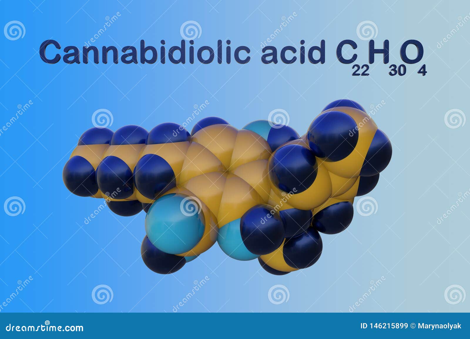 Structural Chemical Formula and Molecular Model of Cannabidiolic Acid ...