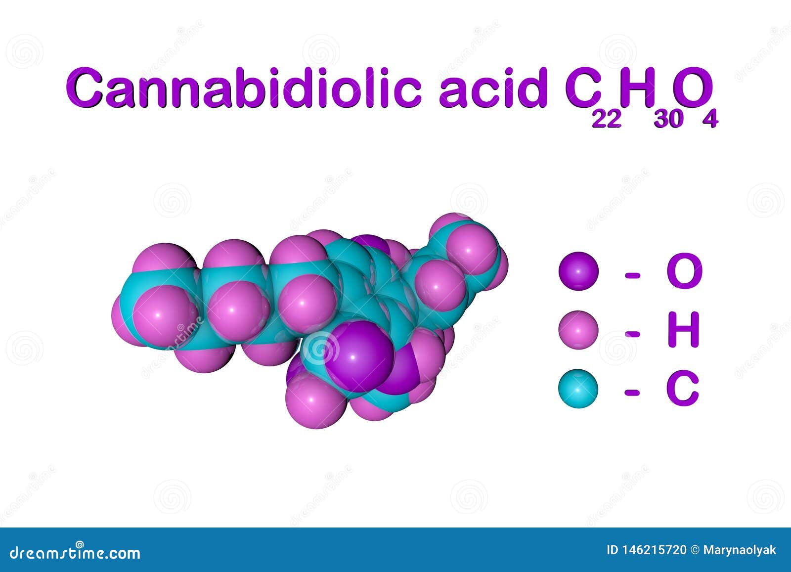 Structural Chemical Formula And Molecular Model Of Cannabidiolic Acid ...