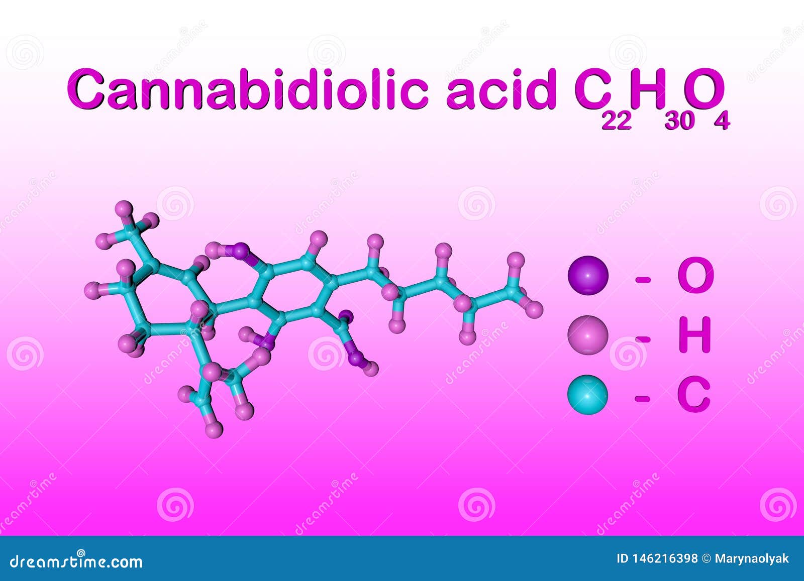 Structural Chemical Formula and Molecular Model of Cannabidiolic Acid ...