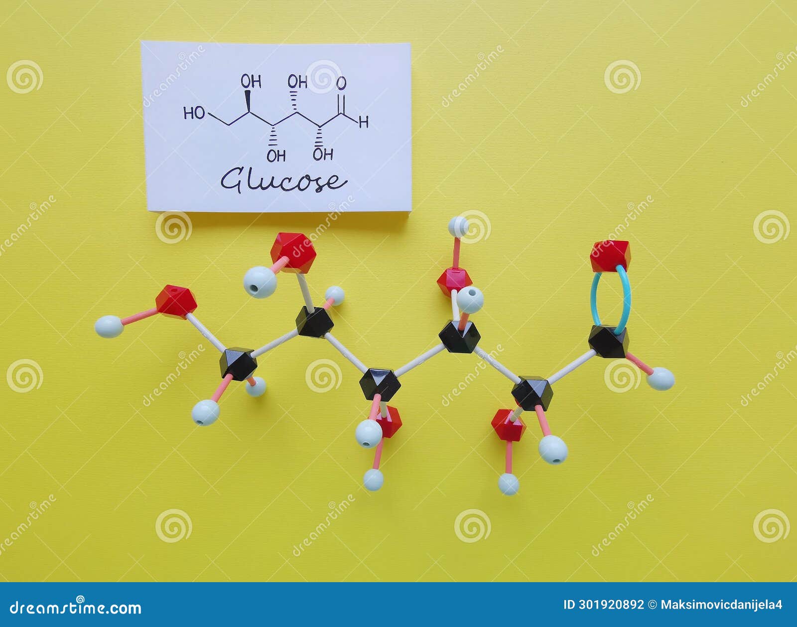 Structural Chemical Formula and Molecular Structure Model of Glucose ...