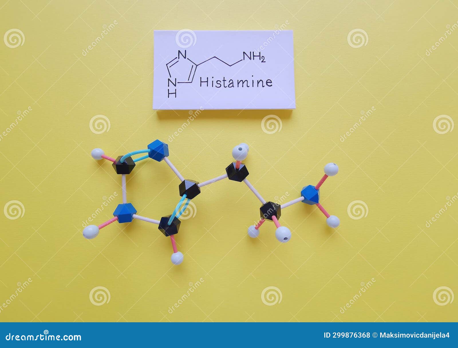 Structural Chemical Formula and Molecular Structure Model of Histamine ...