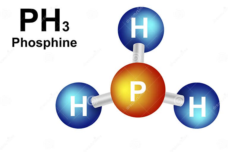 Structural Chemical Formula and Molecule Model of Phosphine Stock ...
