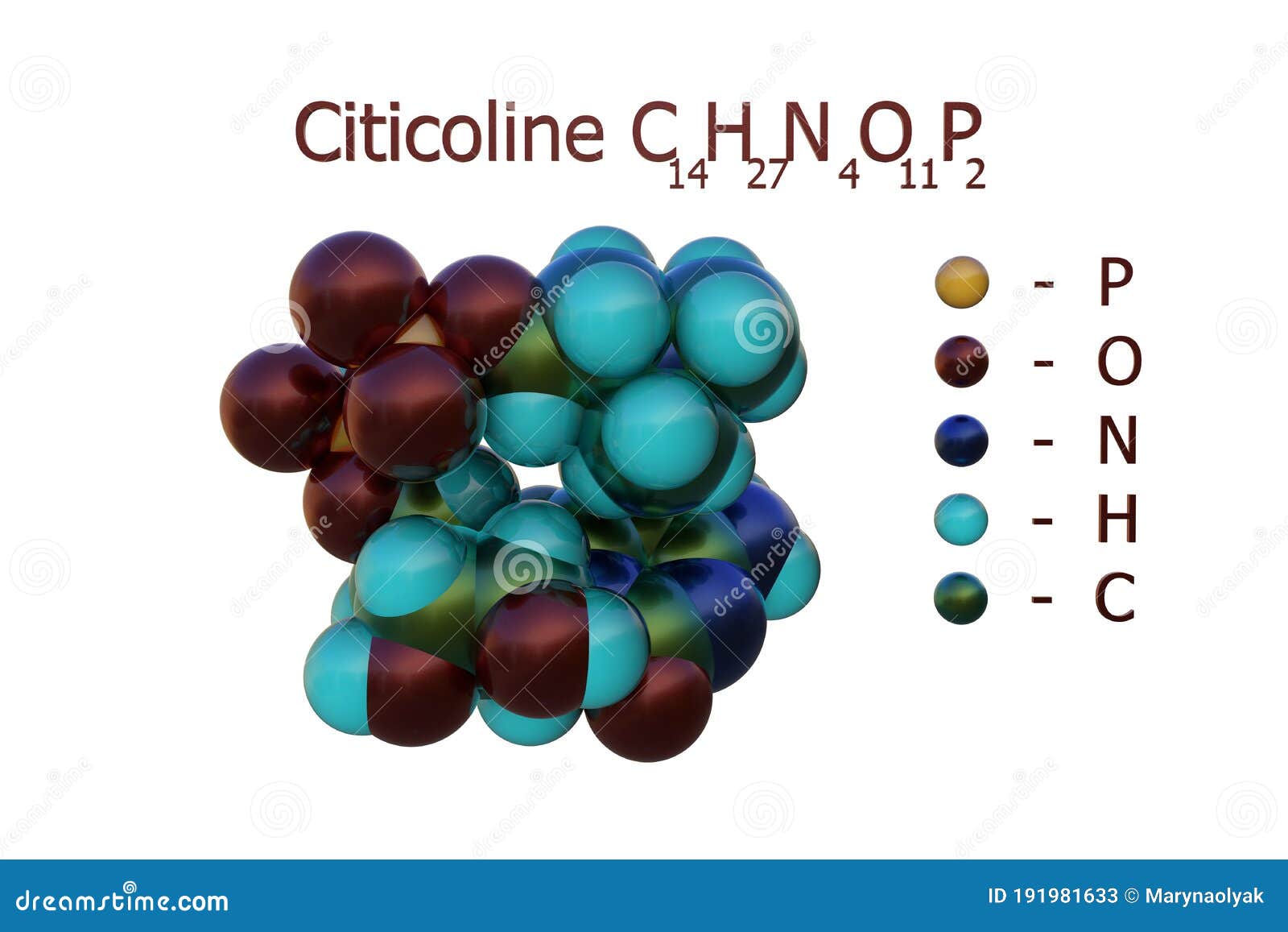 Cytidine Molecular Structure Isolated On Black Background Stock ...