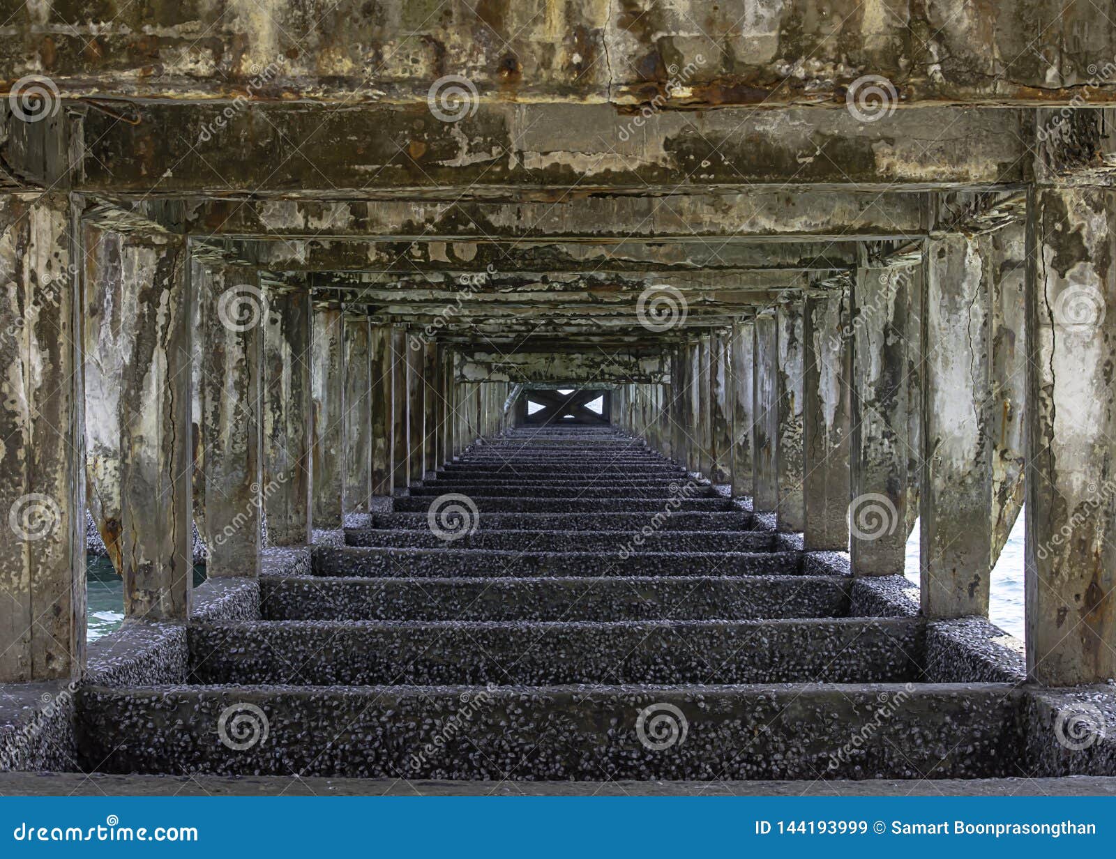 Structural Concrete Columns and Beams Under the Bridge Was Damaged at ...