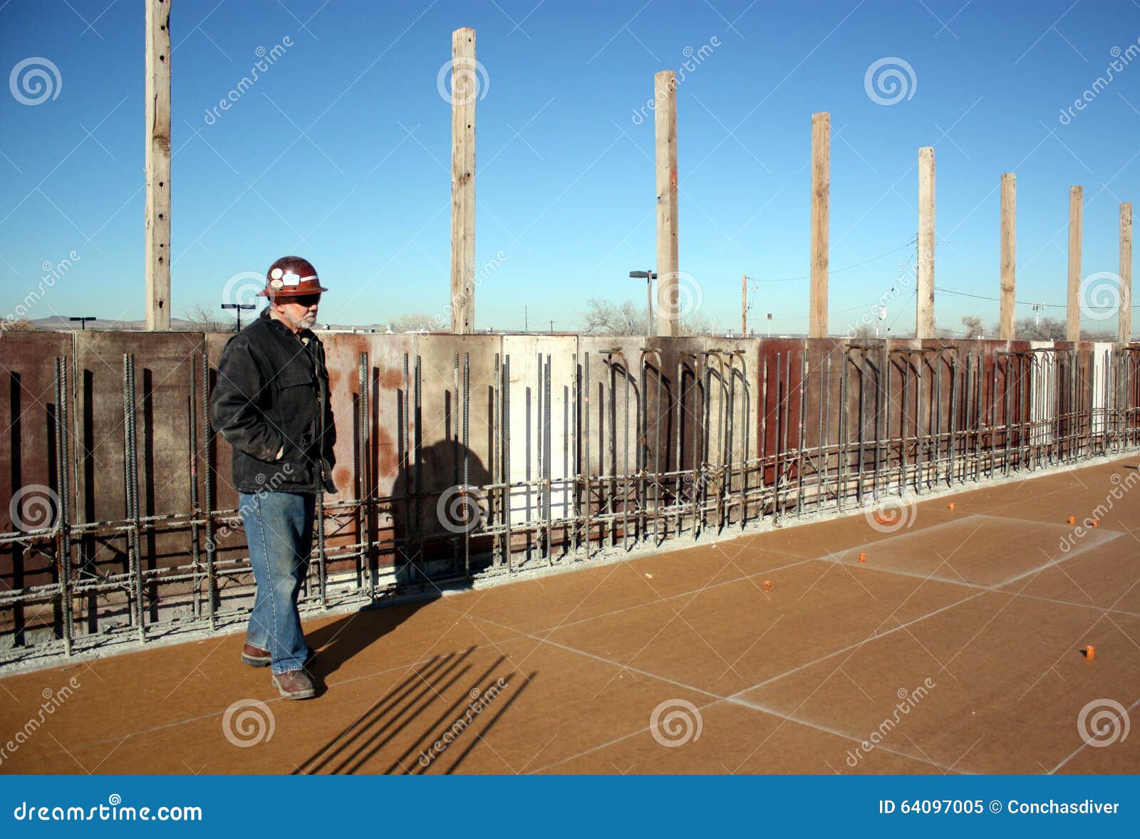 Structural Concrete Supervisor Surveys Deck; Stock Image - Image of ...