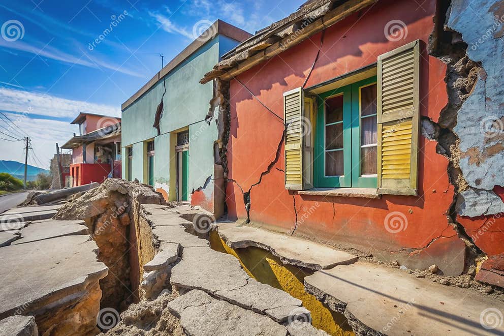 Structural Damage for an Earthquake in Chile AI-Generated Content Stock ...