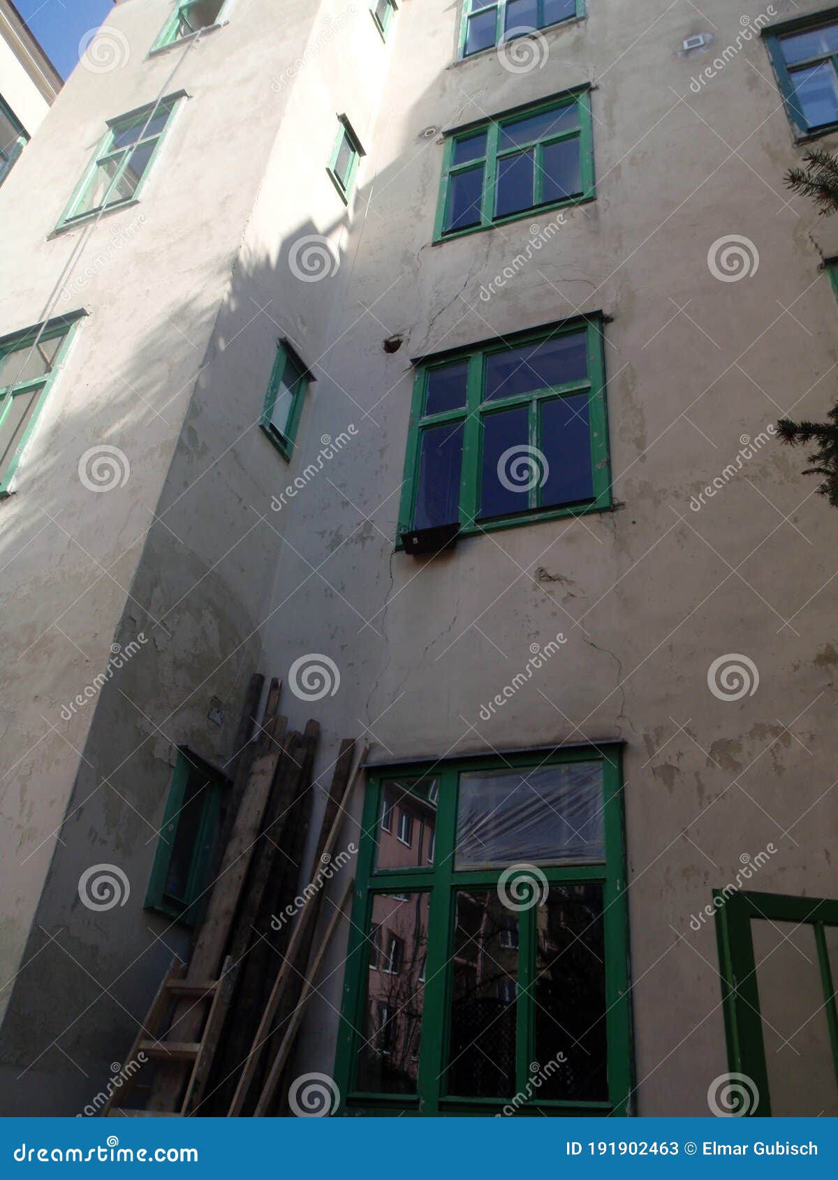 Structural Damage To House Facade Stock Image - Image of market ...