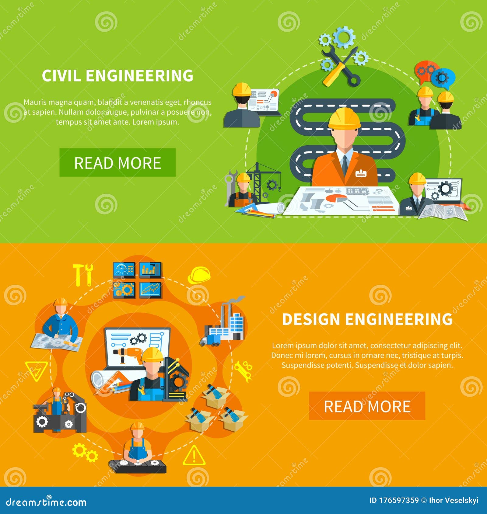 Structural Design Work Banners Stock Vector - Illustration of scheme ...