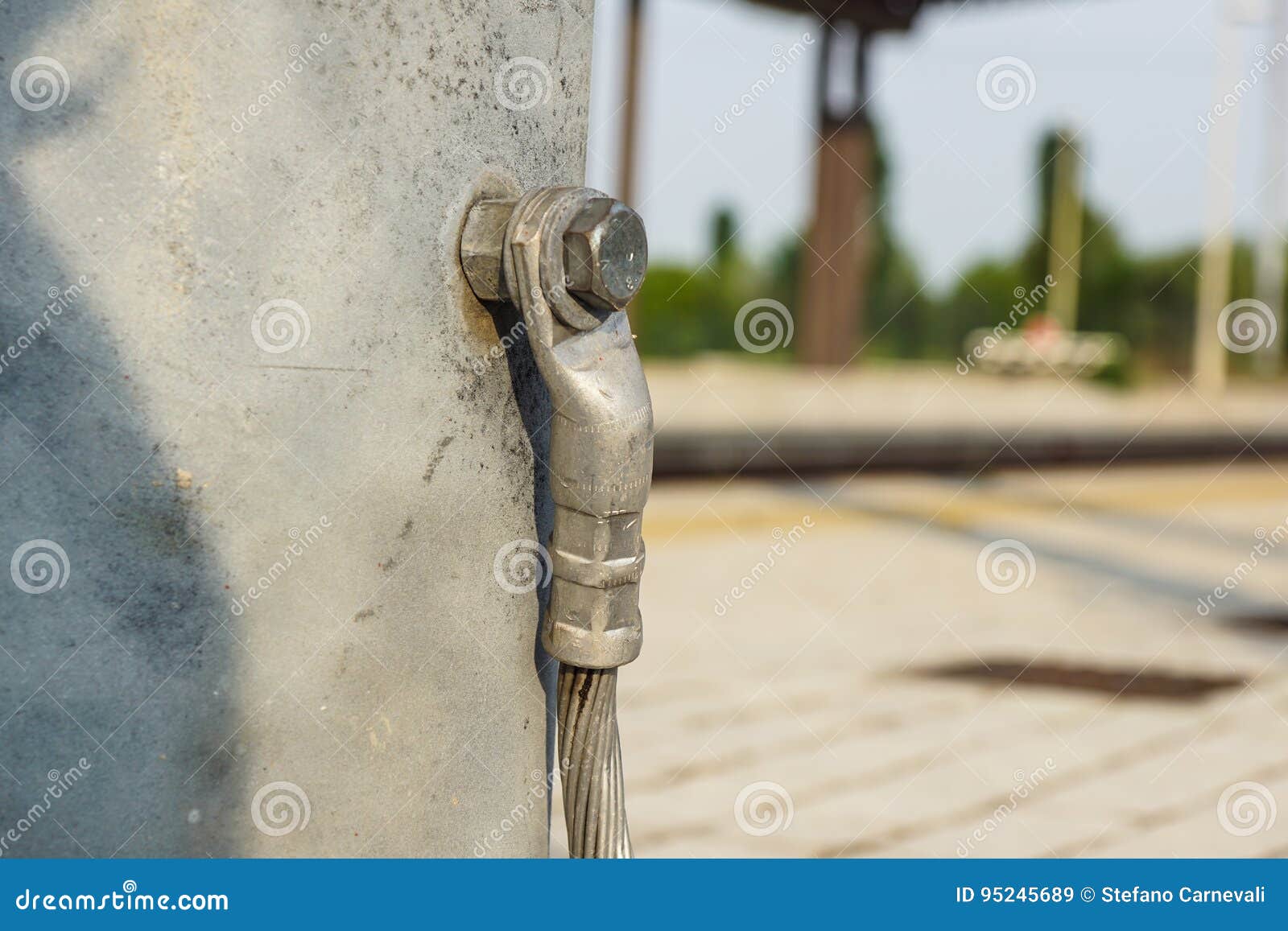 Structural Detail of a Lighting Post Steel Base Plate. Safety Ground ...
