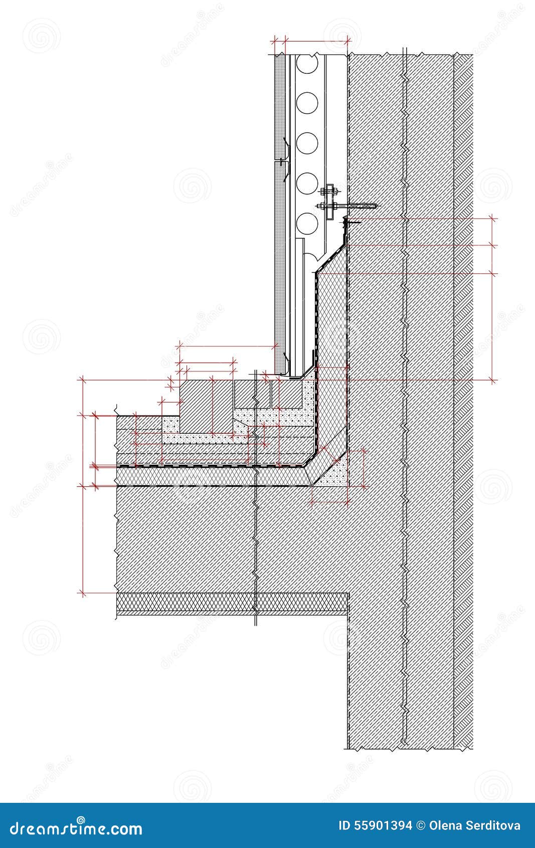 Structural drawing stock illustration. Illustration of barrier - 55901394