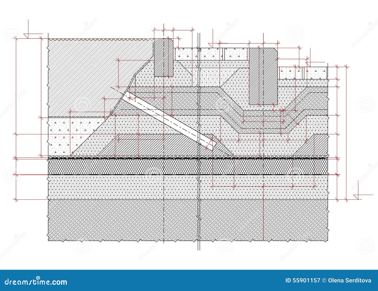 Structural drawing stock illustration. Illustration of architecture ...