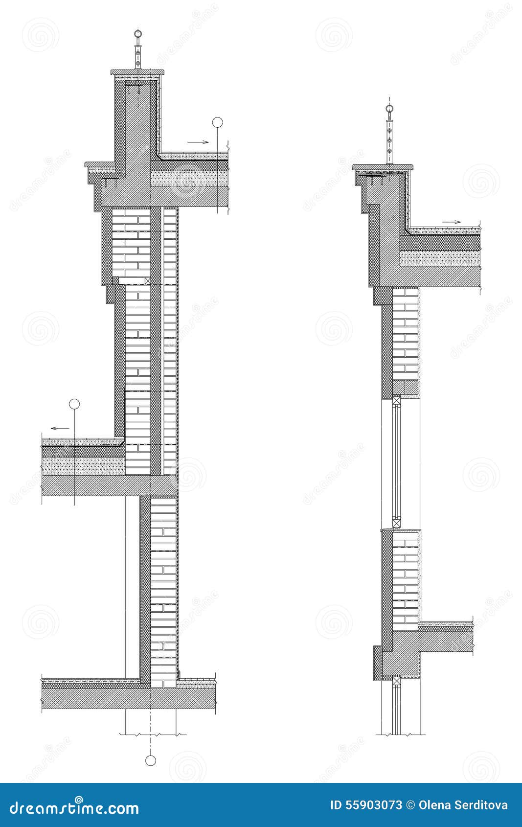 Structural drawing stock illustration. Illustration of external - 55903073