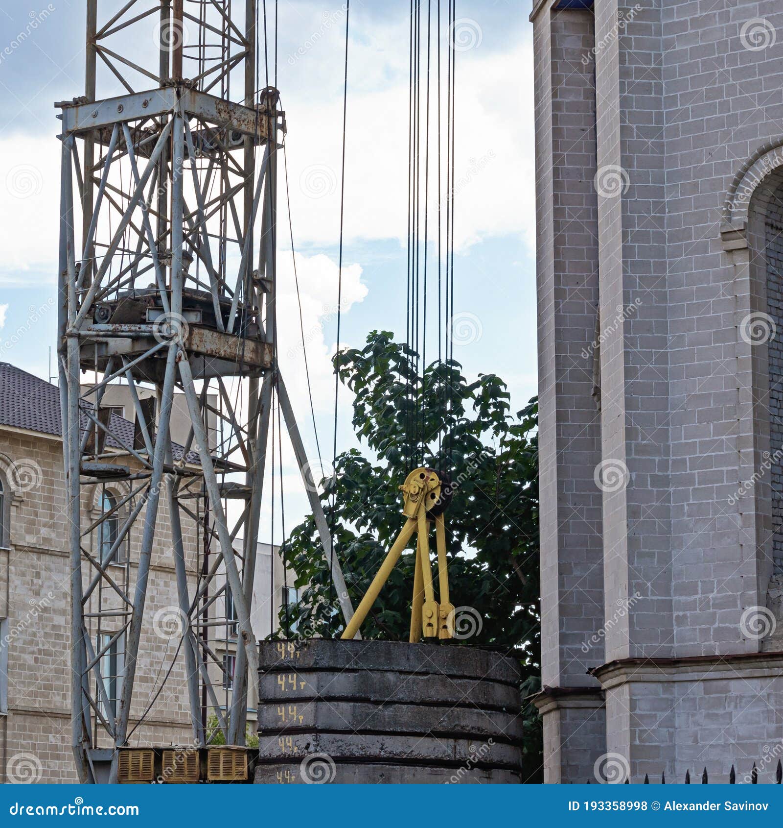 Structural Elements of the Ballast Device of a Tower Crane Stock Photo ...