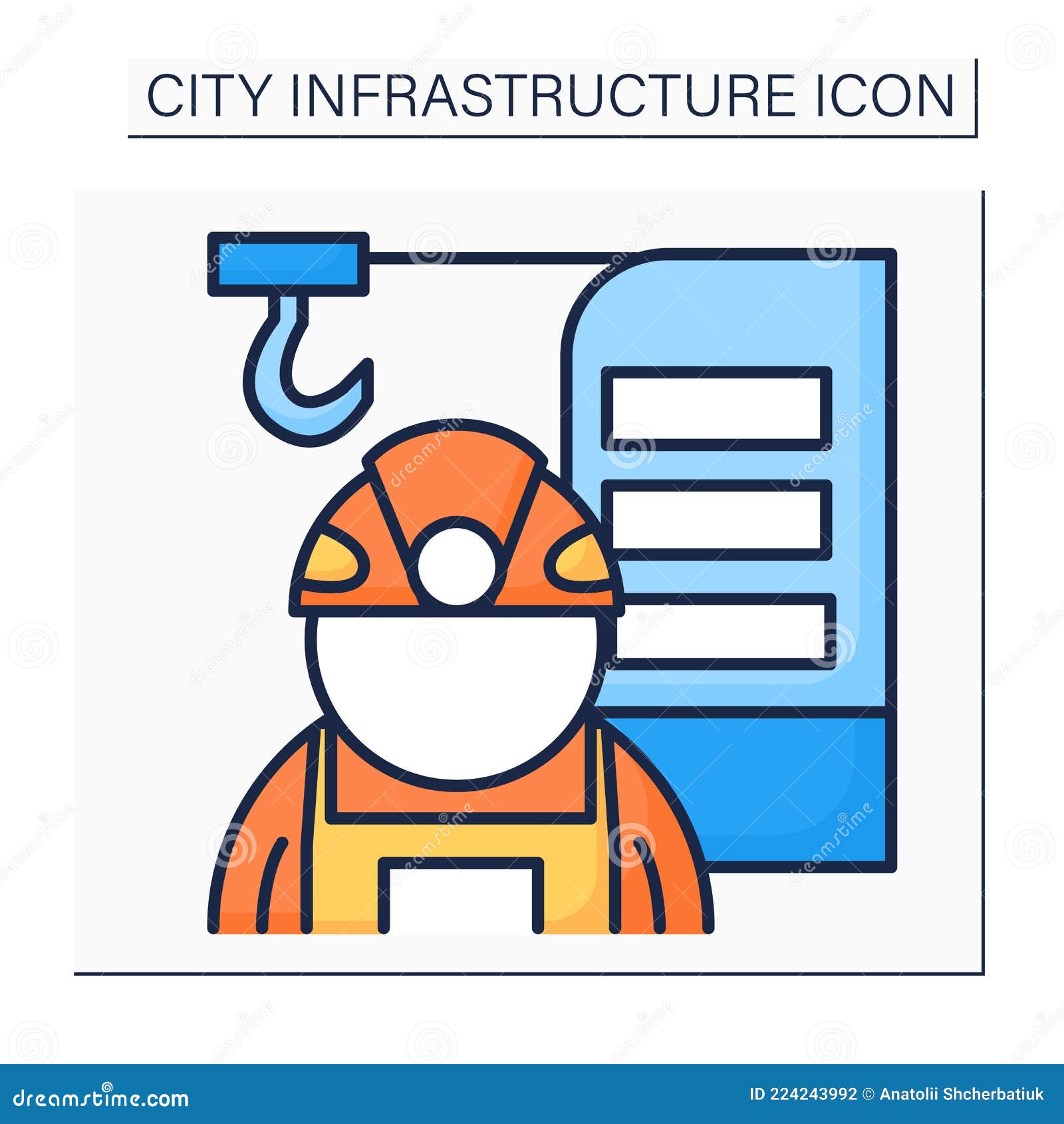 Structural Engineer Color Icon Stock Vector - Illustration of civil ...