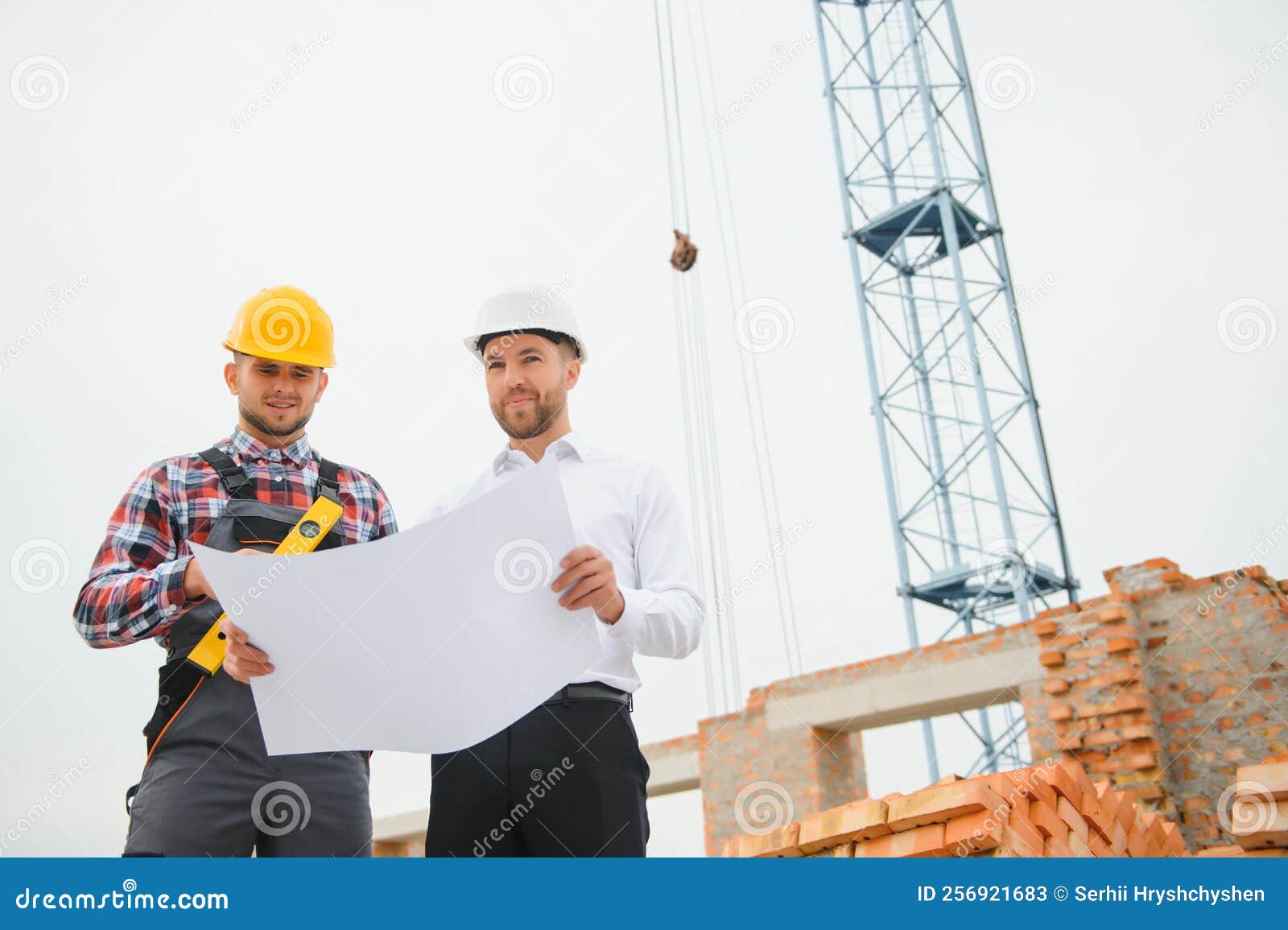 Structural Engineer and Foreman Worker Discuss, Plan Working for the ...