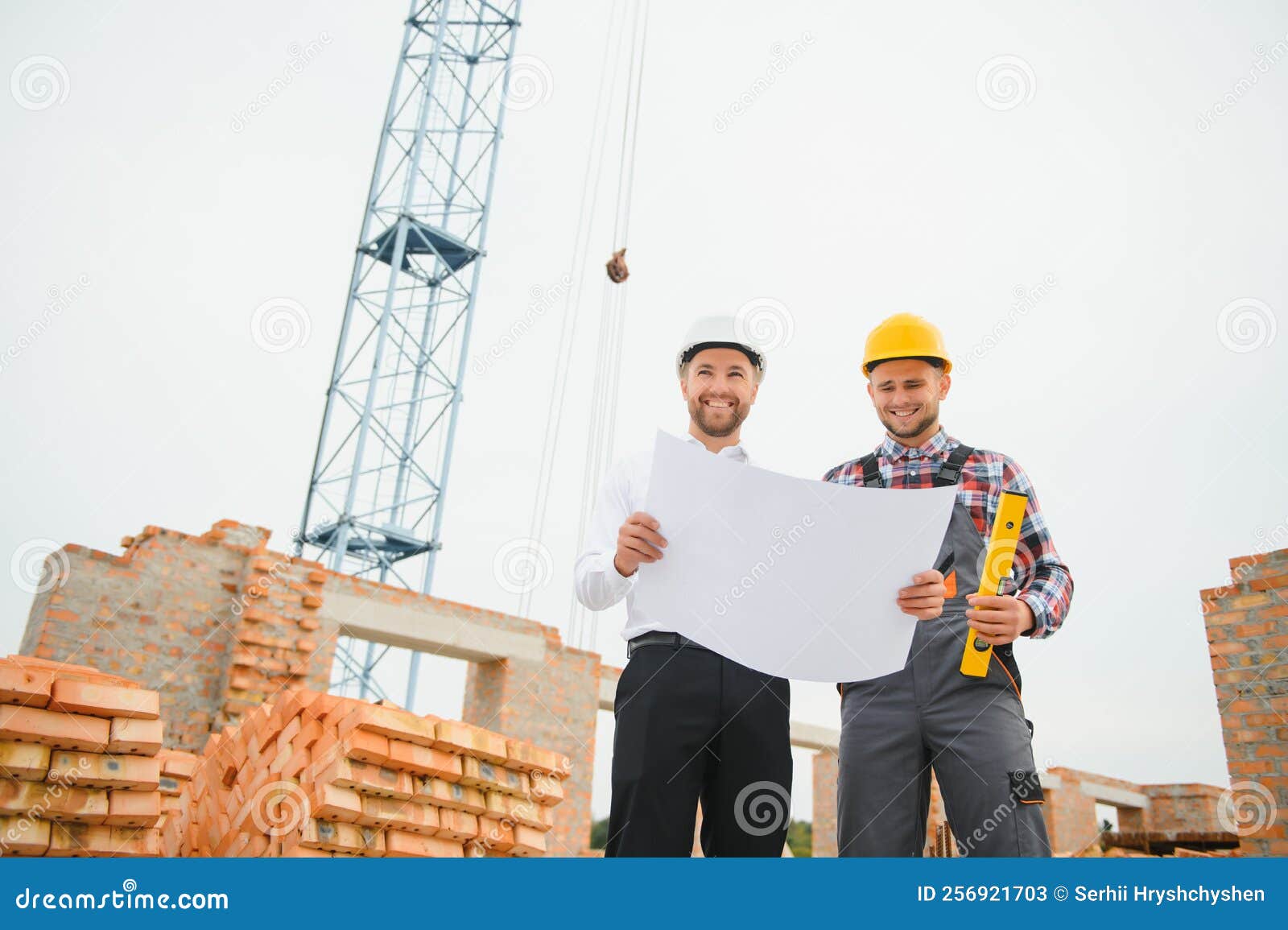 Structural Engineer and Foreman Worker Discuss, Plan Working for the ...